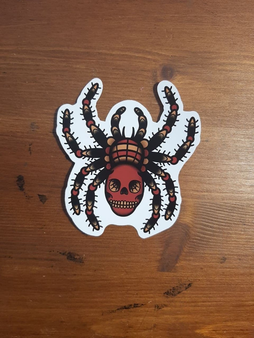Skull Spider Sticker Full Color on White Vinyl Skull Spider Tattoo ...
