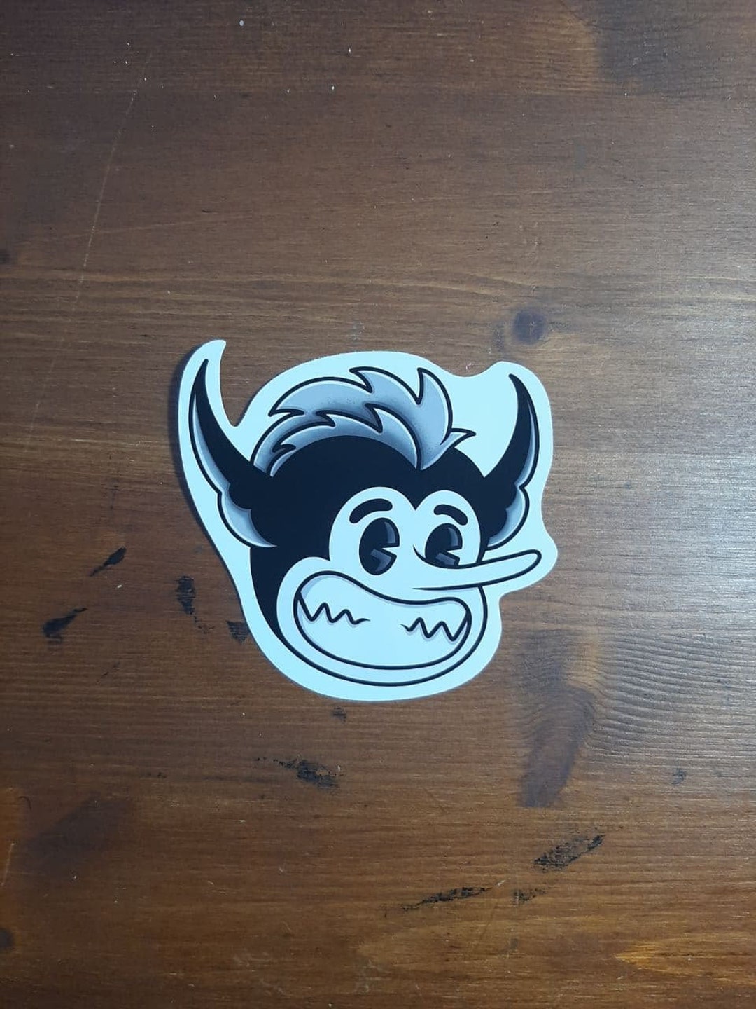 1940s Archie Mohawk Sticker Black & Grey on White Vinyl - Etsy