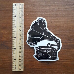 Phonograph Sticker Black on Transparent Vinyl Record Player - Etsy