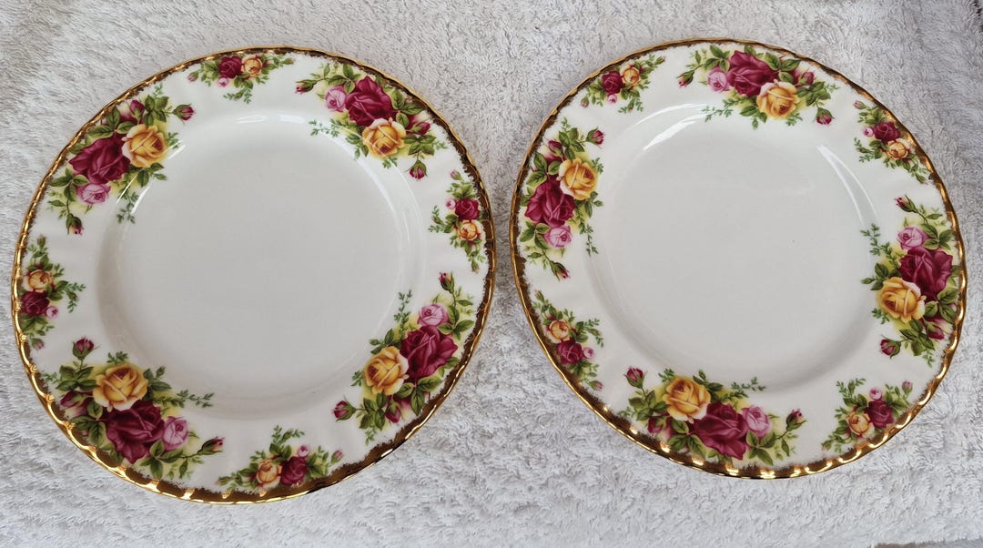 Royal Albert Bone China Dinner and Salad Plates - Old Country Roses ...