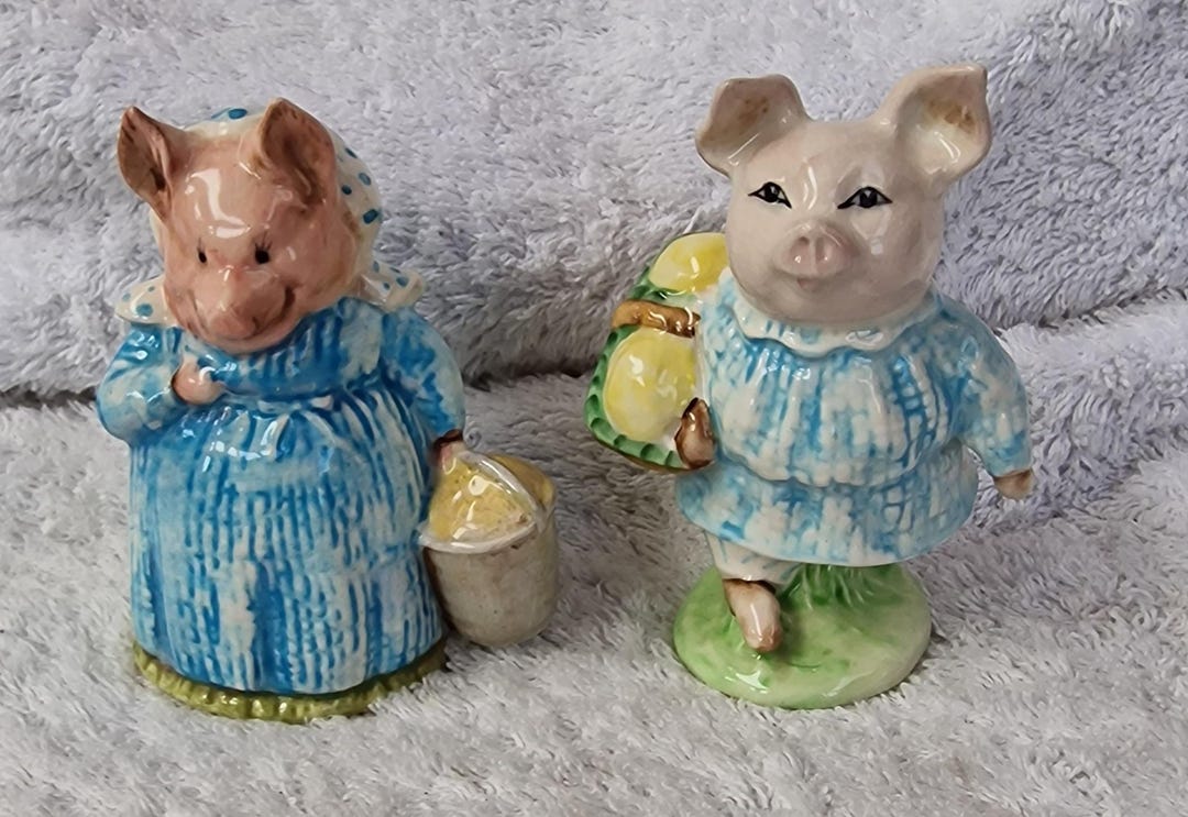 Vintage Beswick Beatrix Potter Pig Figurines X 2 - Etsy