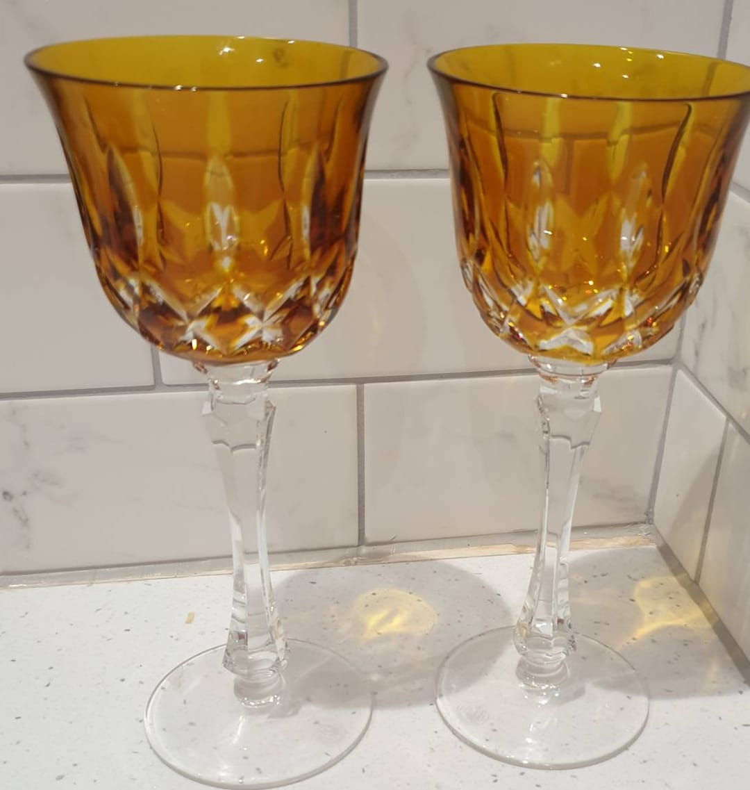 Beautiful Tall Hock Wine or Water Glass From the Maison Cristallerie De ...