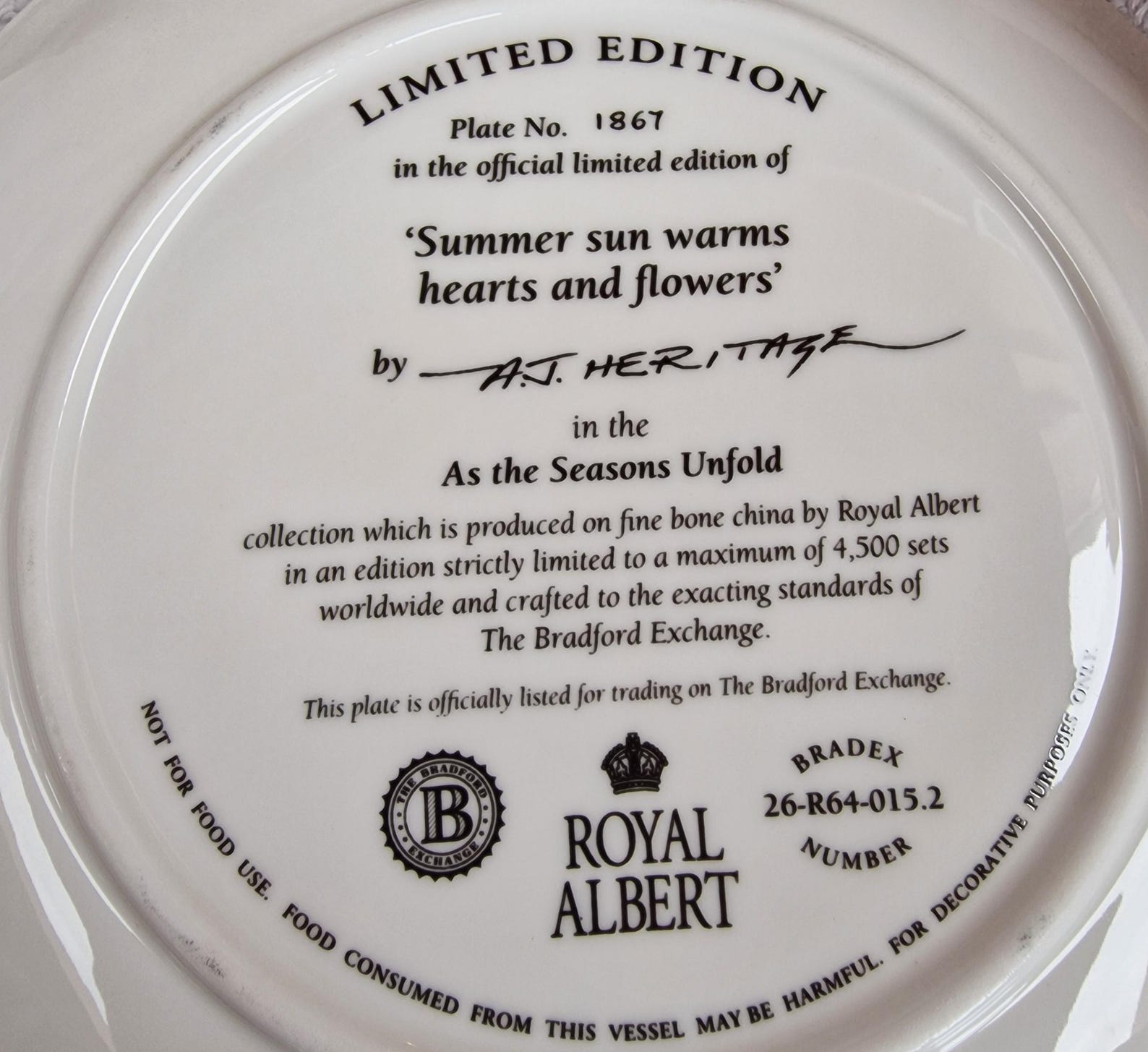 Royal Albert Bone China Limited Edition Collectors Plates - as the ...