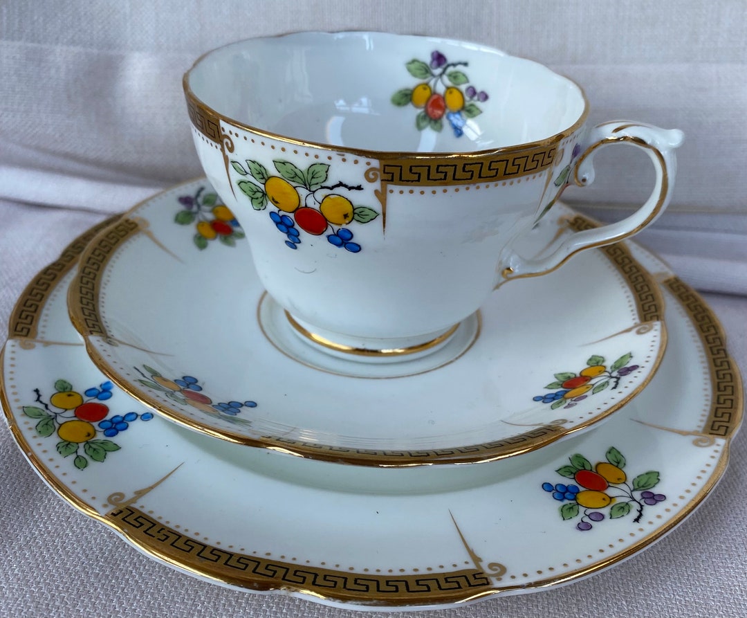 Antique Salt & Nixon, Salon Bone China Trio - Ross Pattern - Etsy