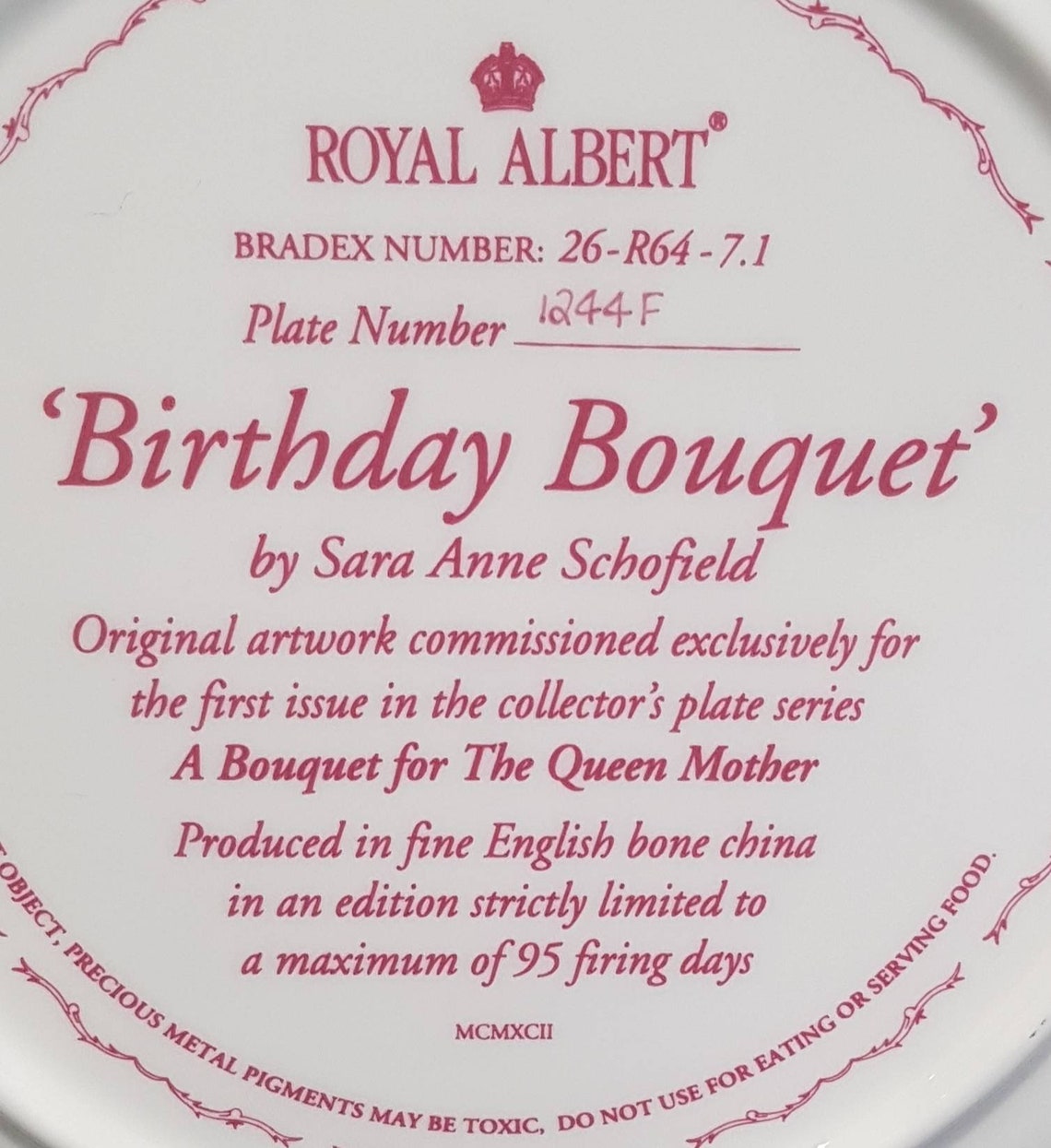 Limited Edition Royal Albert Collectors Plate by Sara Anne Schofield ...