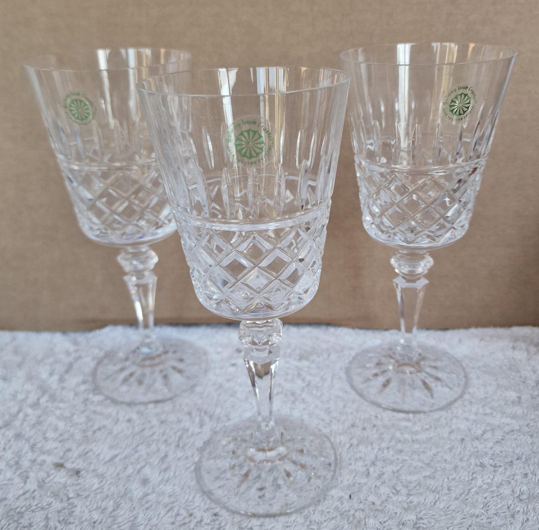 Set of 3 X Vintage Galway Crystal Tall Wine Glasses. - in the Galrat ...