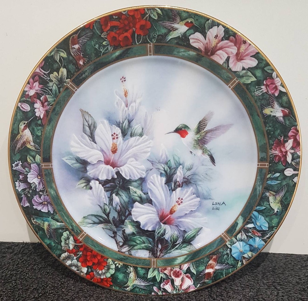Lovely Lena Liu Collectors Plates - the Ruby-throated Hummingbird, - Etsy