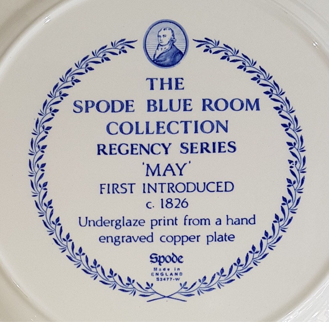 Collectors or Display Plate From Spode Blue Room, Regency Series, in ...