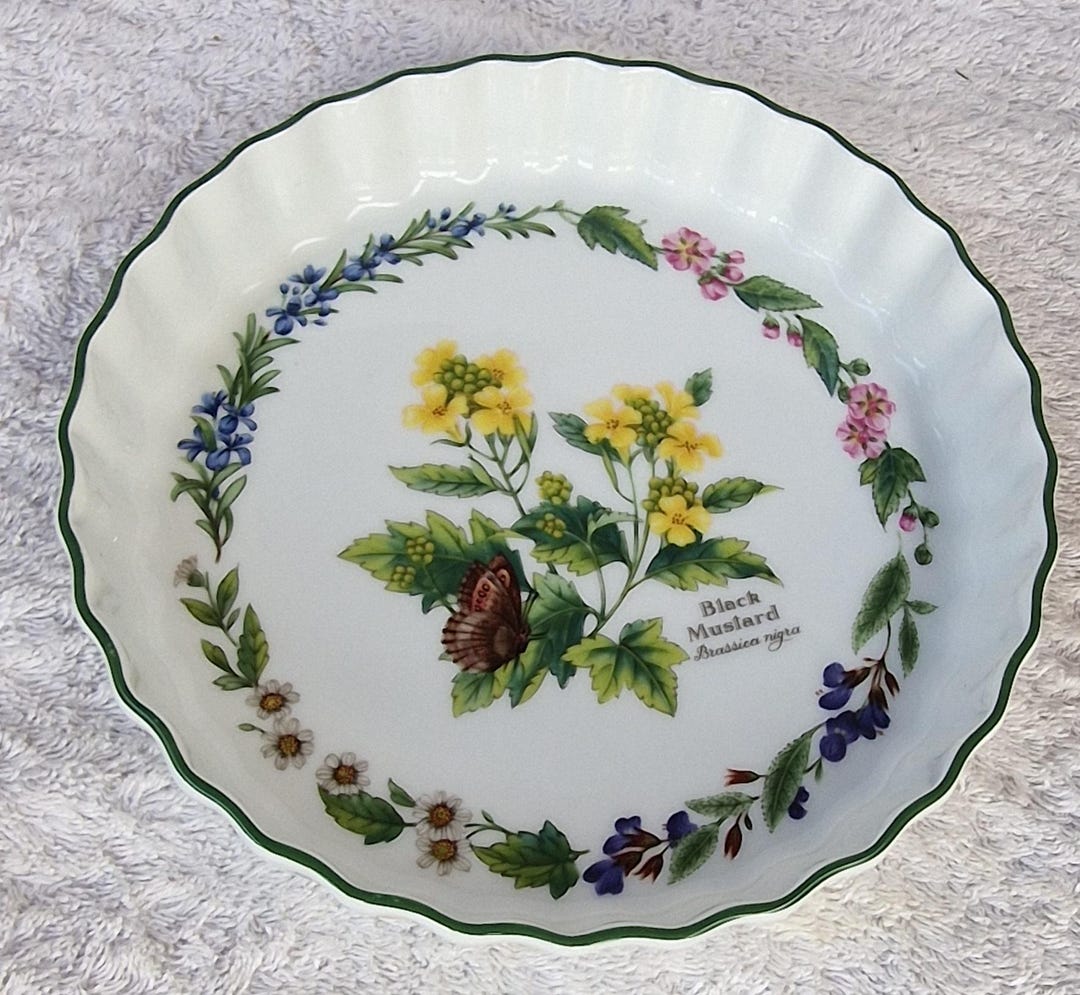 Royal Worcester Bone China Flan Dish in the Popular Worcester Herbs ...
