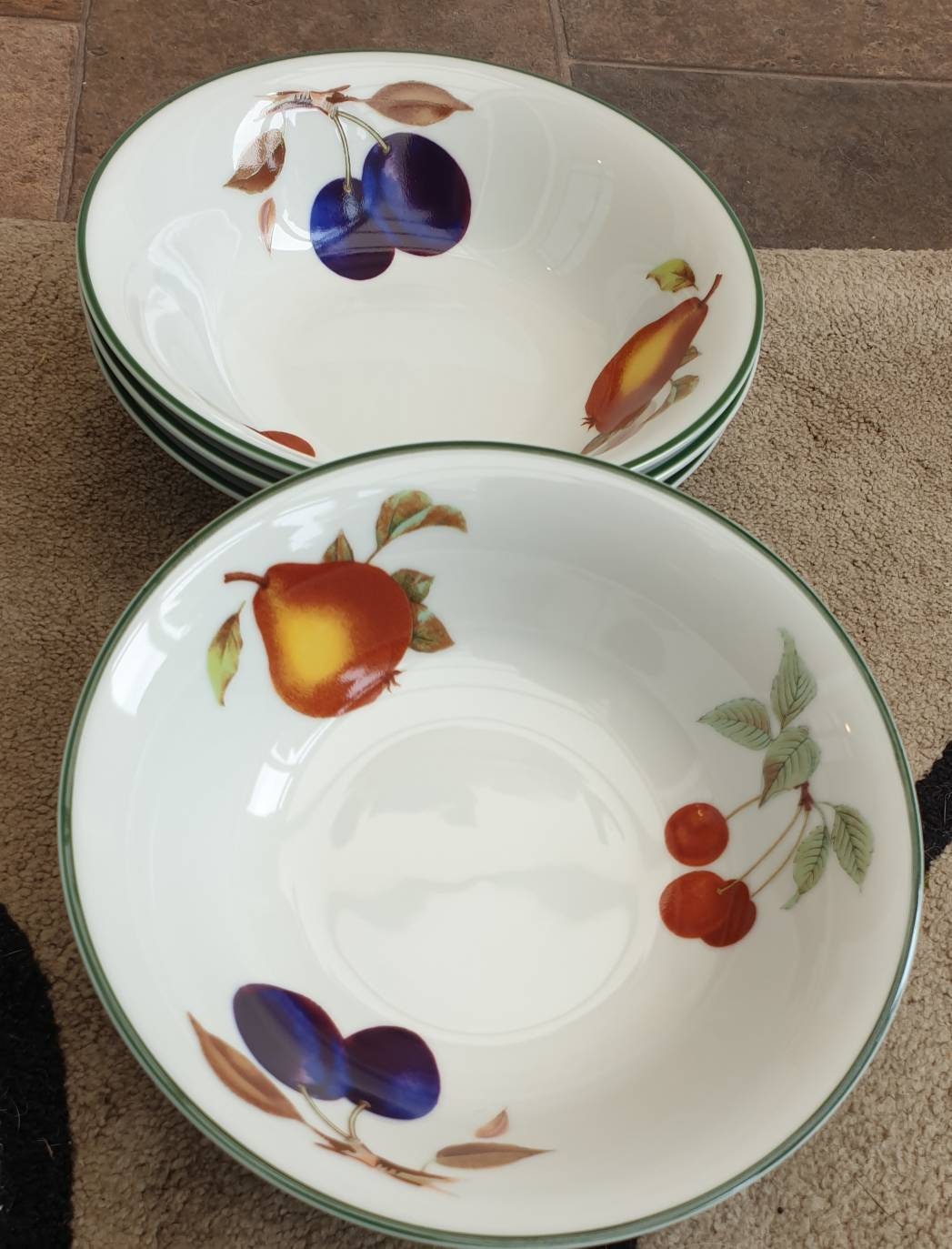 Royal Worcester Bone China Plates and Bowls - Evesham Vale Pattern - Etsy