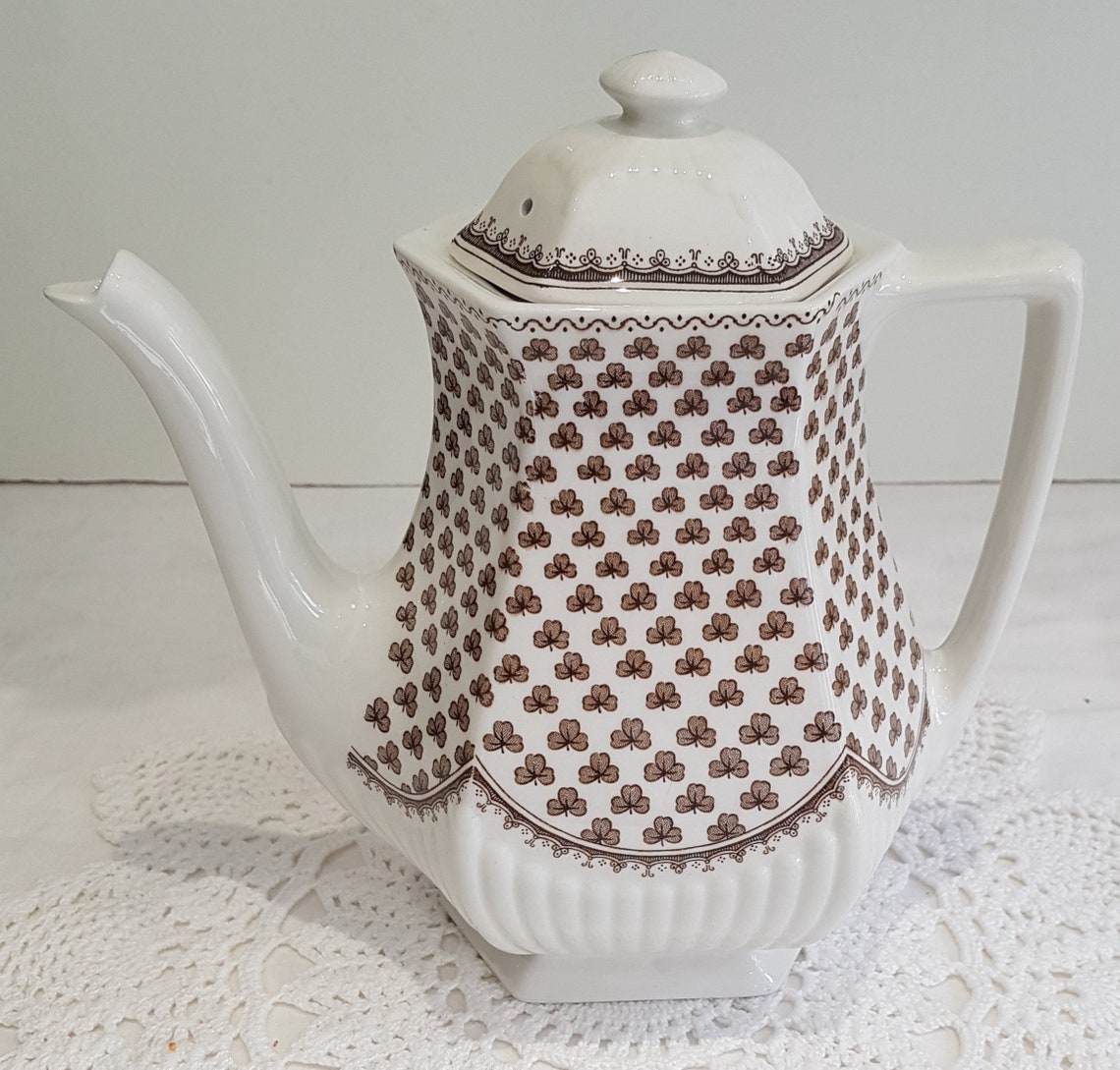Adams Ironstone Pottery Footed Hexagonal Shaped Coffee Pot - Etsy UK