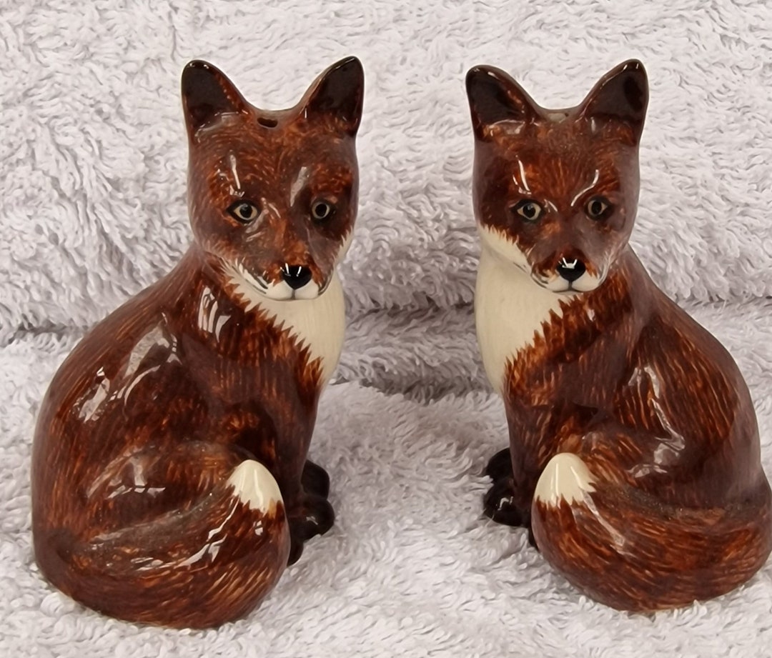 Quail Bone China, Salt and Pepper in Seated Foxes Shape. - Etsy