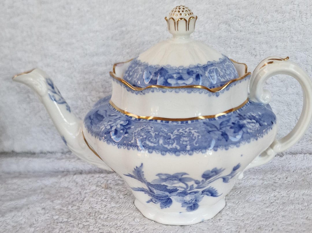 Antique Copeland Spode Bone China Footed Teapot Spodes Camilla Pattern ...