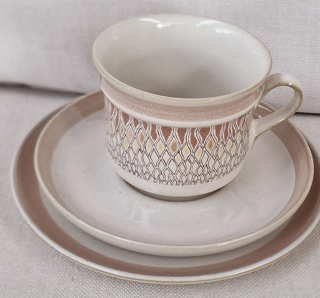 Vintage Denby Fine Stoneware Tea Trio - Chantilly Pattern - Etsy