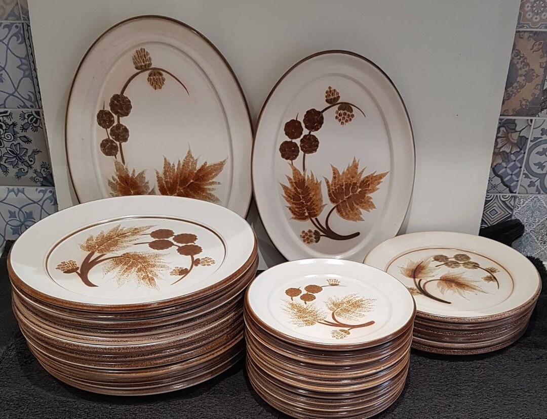 Denby Pottery Dinnerware Plates - Cotswold Pattern - Etsy