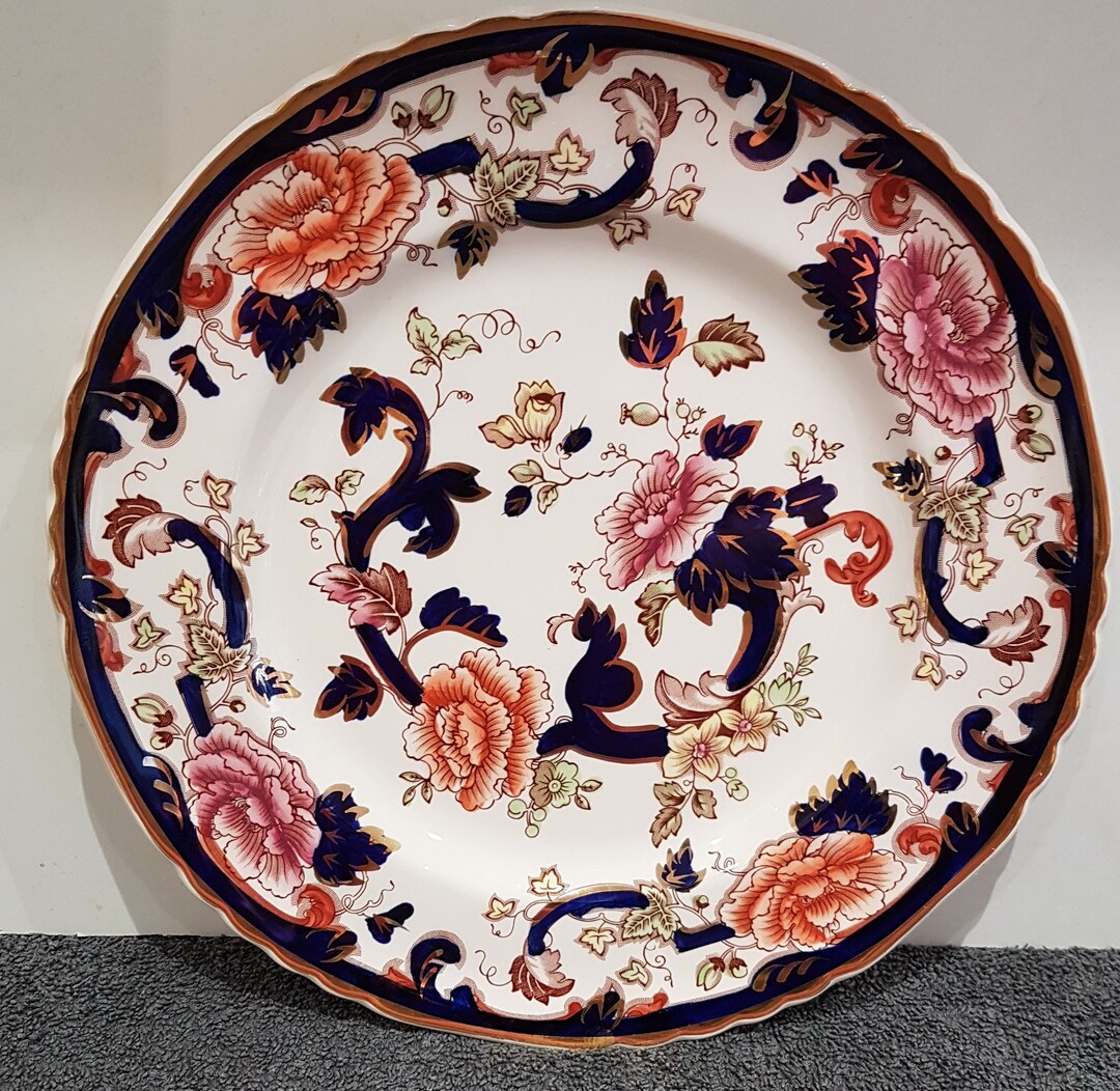 Masons Ironstone Hand Painted Dinner Plate - Blue Mandalay - Etsy