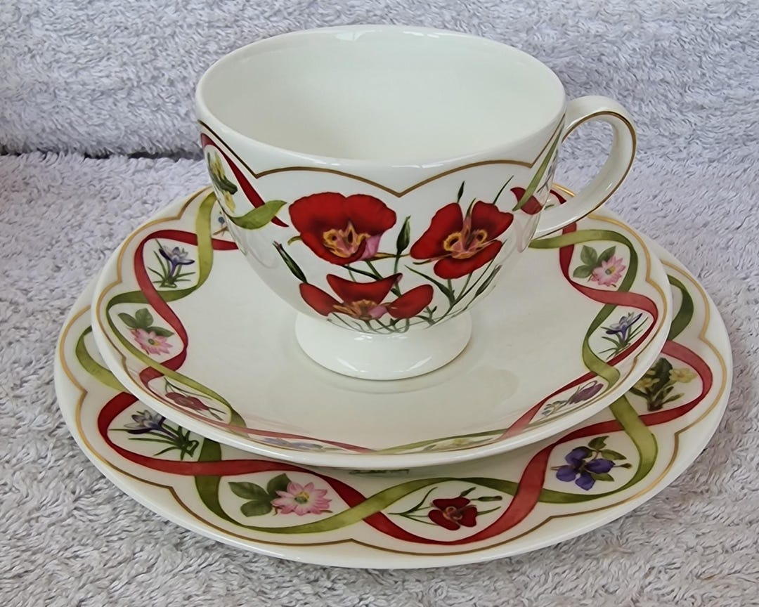 Wedgwood Bone China Ltd Edition Tea Trio - the Flower Artists of Kew ...