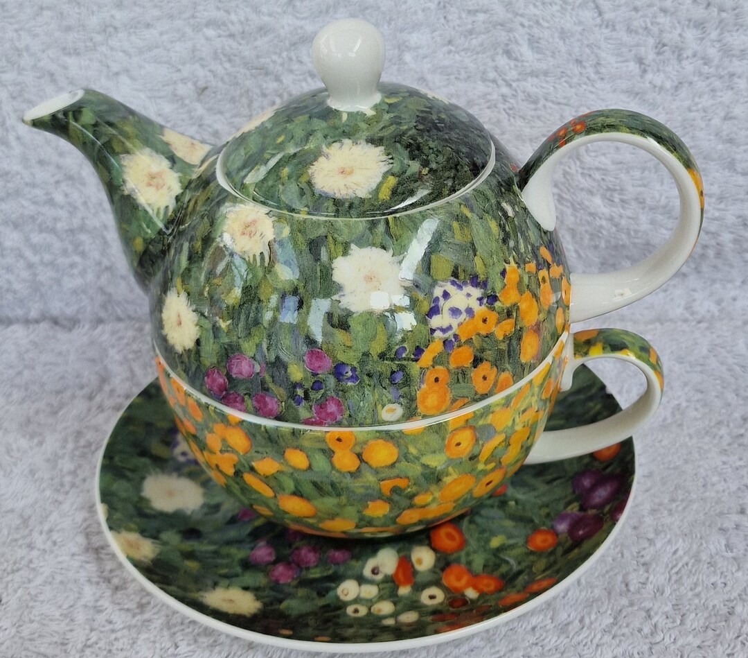 Stechcol, Fine Bone China Stacking Teapot With Cup and Saucer ...