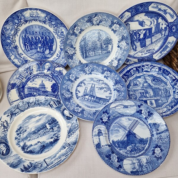 Blue and White Collectors Plate - Etsy