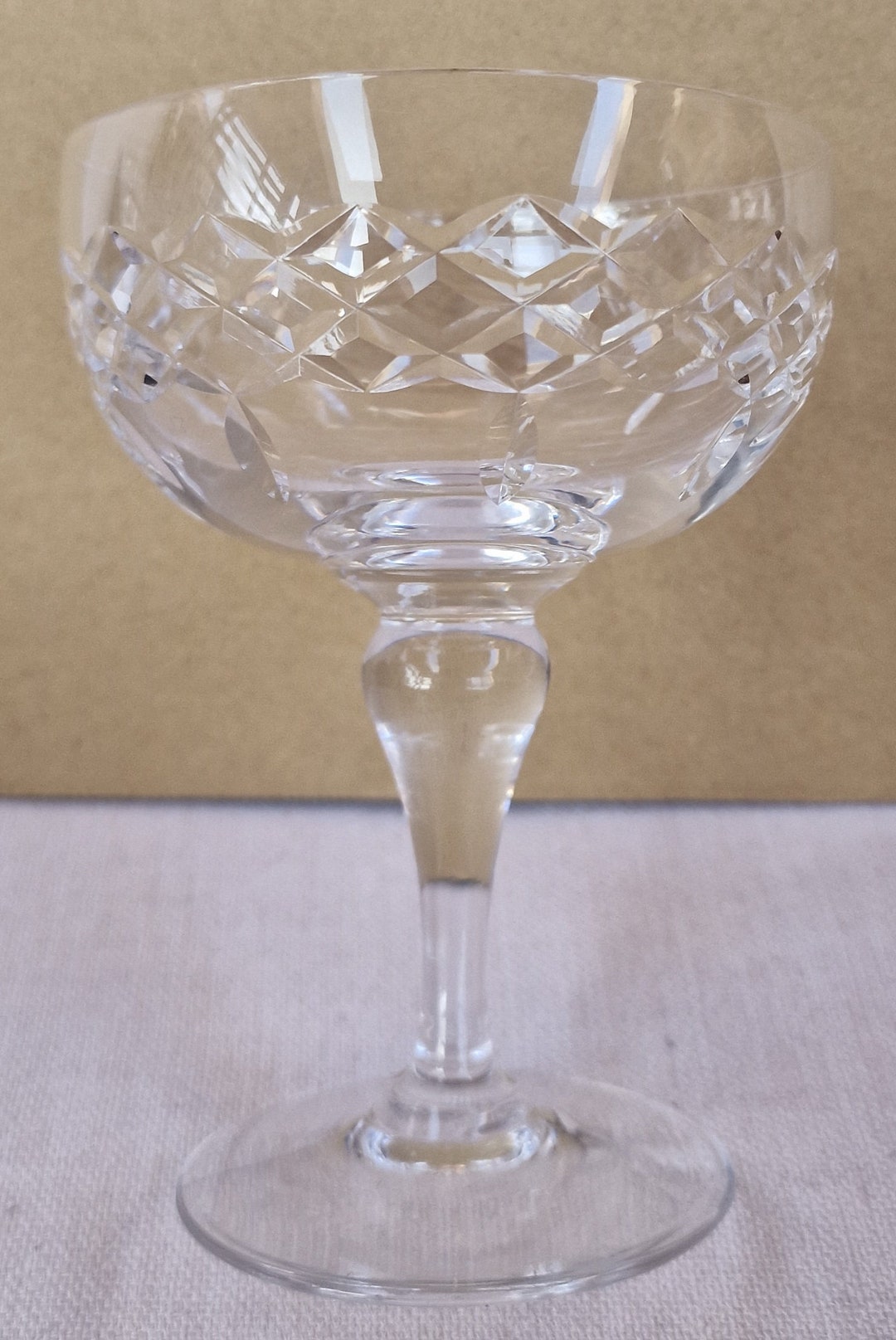 Vintage Thomas Webb Crystal - Pair of Champagne Saucer Glasses - Lovely ...