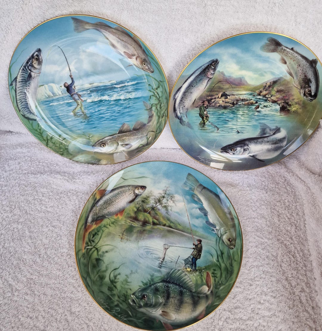 Limited Edition Collectors Plates by Coalport - Gone Fishing, Full Set ...