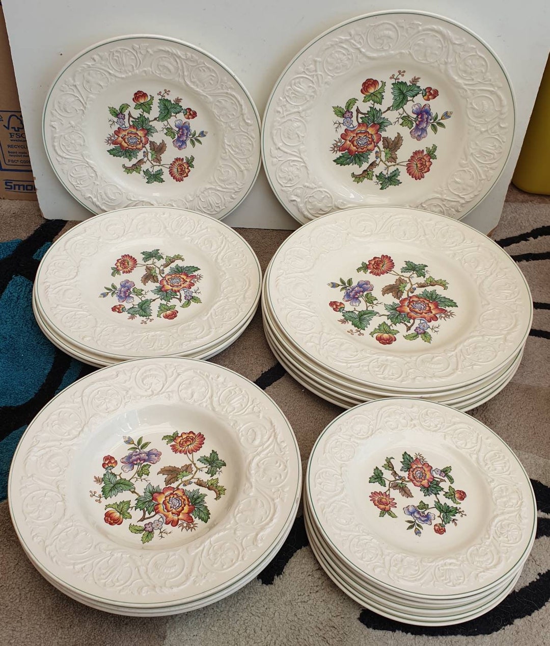 Vintage Hand Painted Wedgwood Bone China Dinner Items - Tapestry ...
