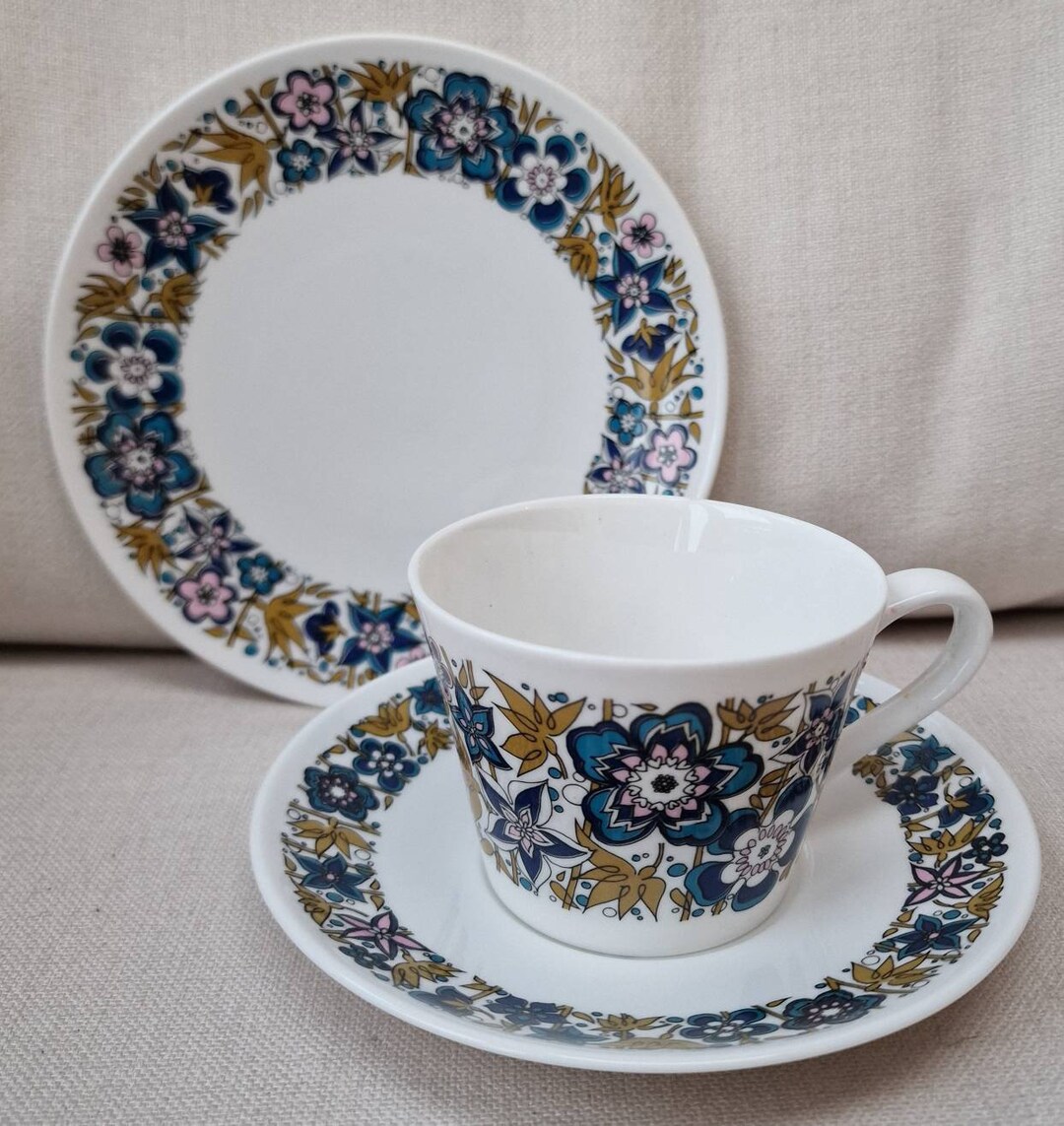 Vintage Royal Tuscan Bone China, - Retro 70s Pattern Called Nocturne ...