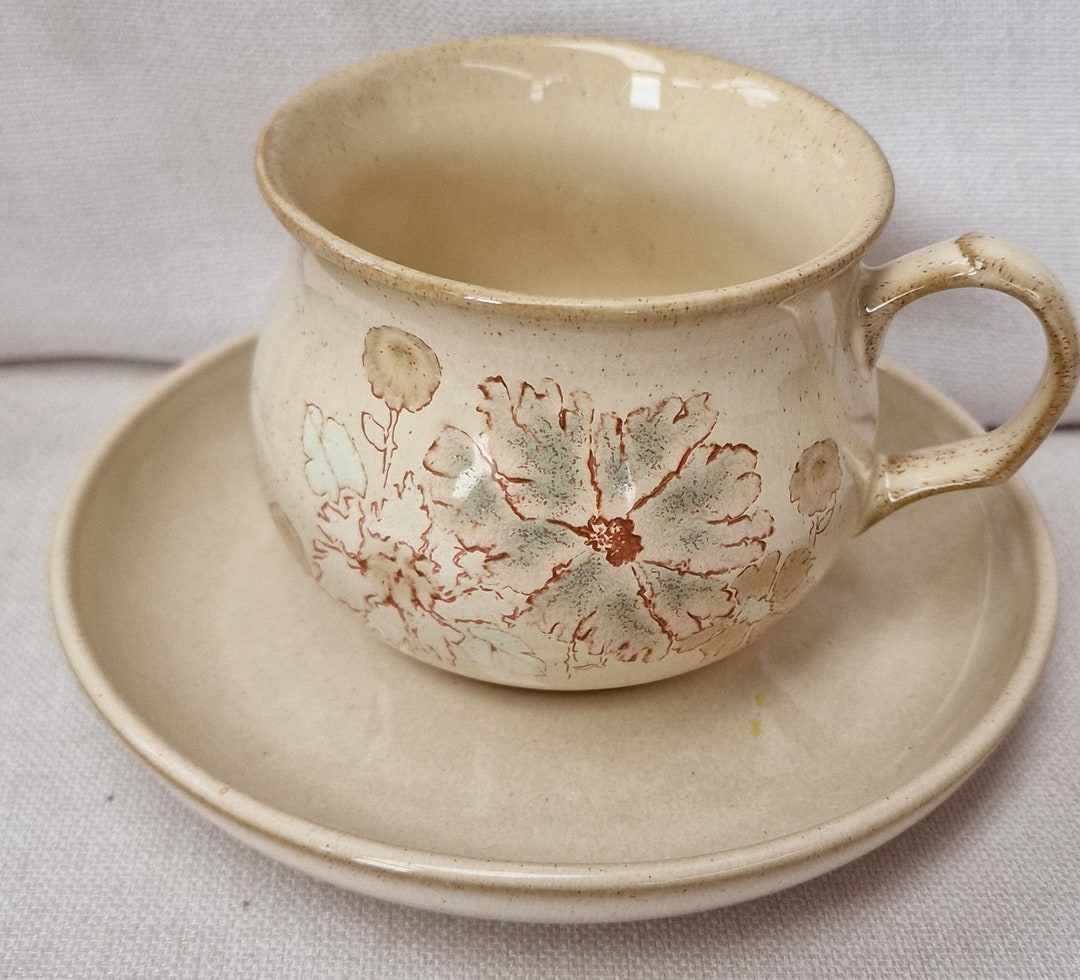 Vintage Denby Fine Stoneware Cip and Saucer Coloroll Collection ...