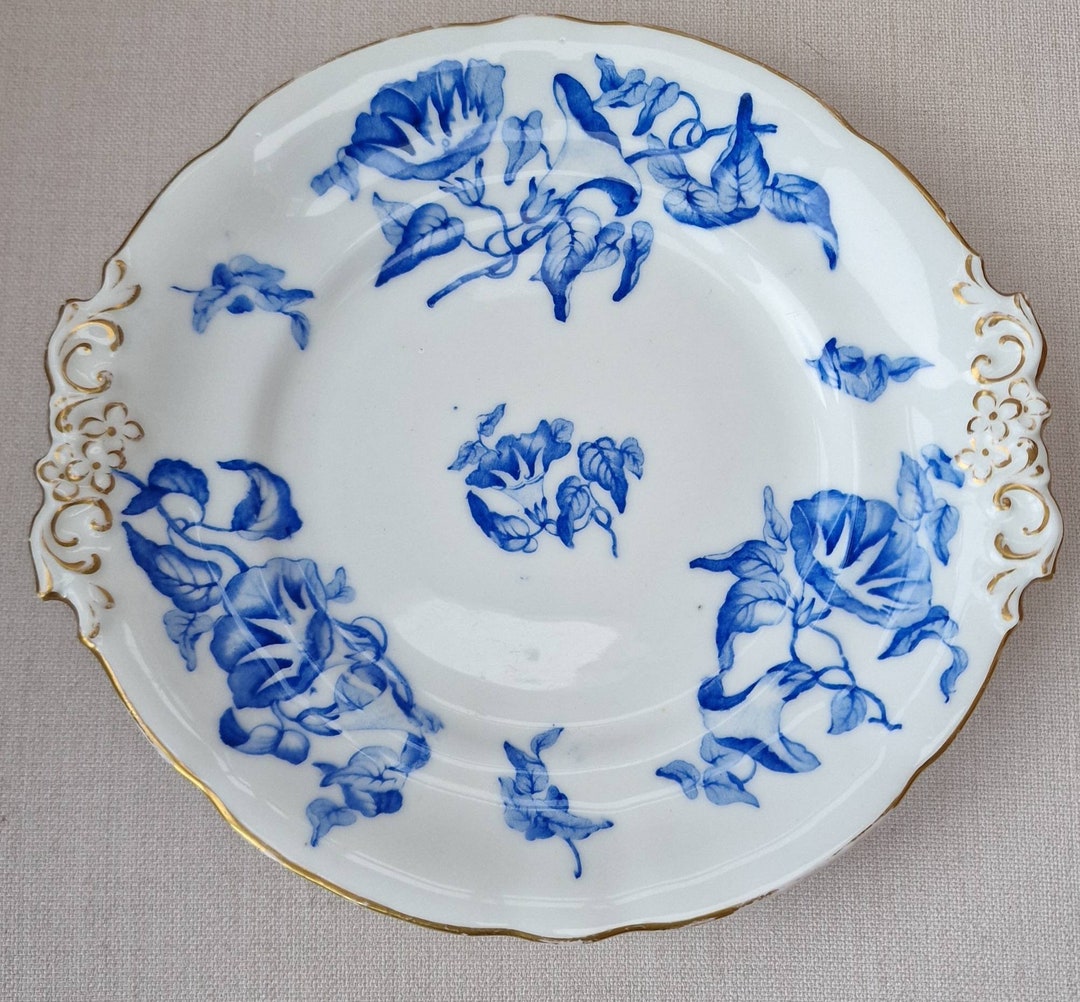 Antique Grainger Worcester Cake Plate - Blue and White Pattern Called ...