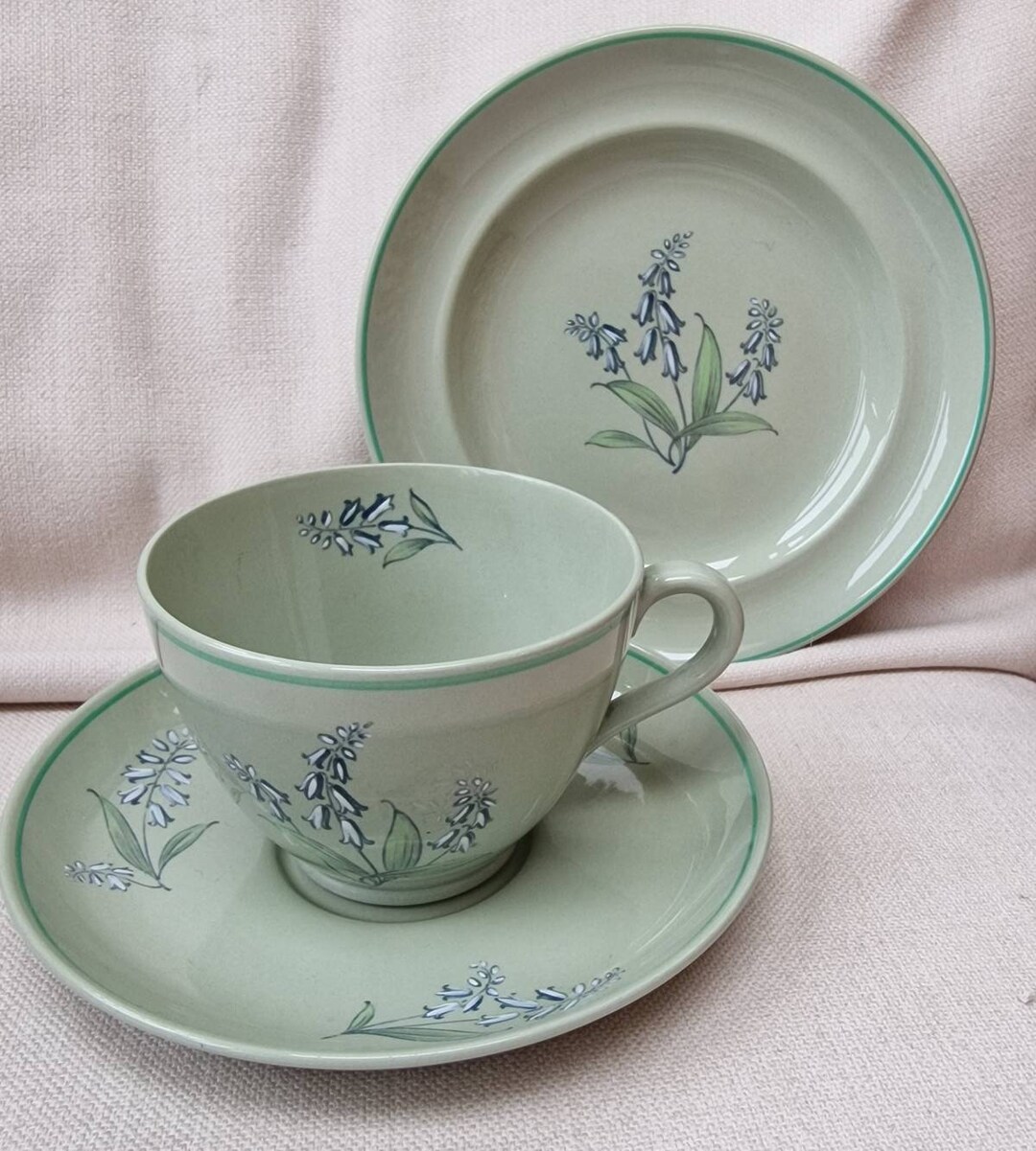 Vintage Copeland Spode Bone China Trio - Fleming Green. - Jacinth - Etsy