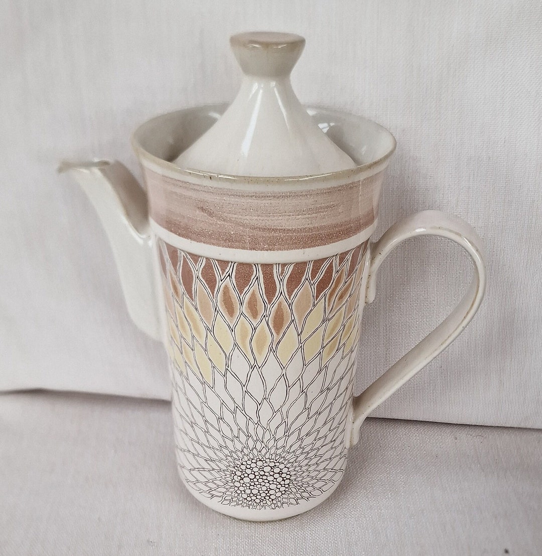 Vintage Denby Fine Stoneware Tall Tea or Coffee Pot - Chantilly Pattern ...