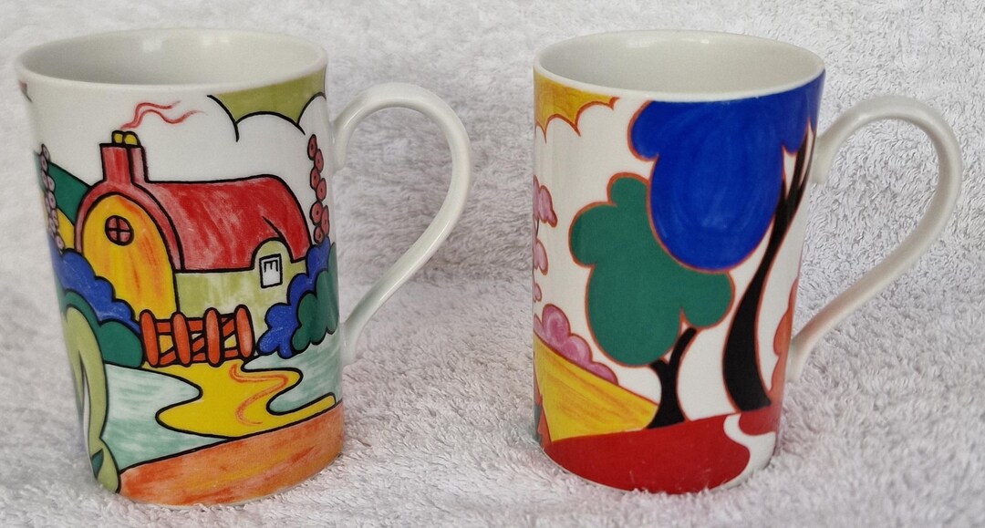Two X Vintage Dunoon Art Deco, Stoneware Mugs Fantasia - Etsy