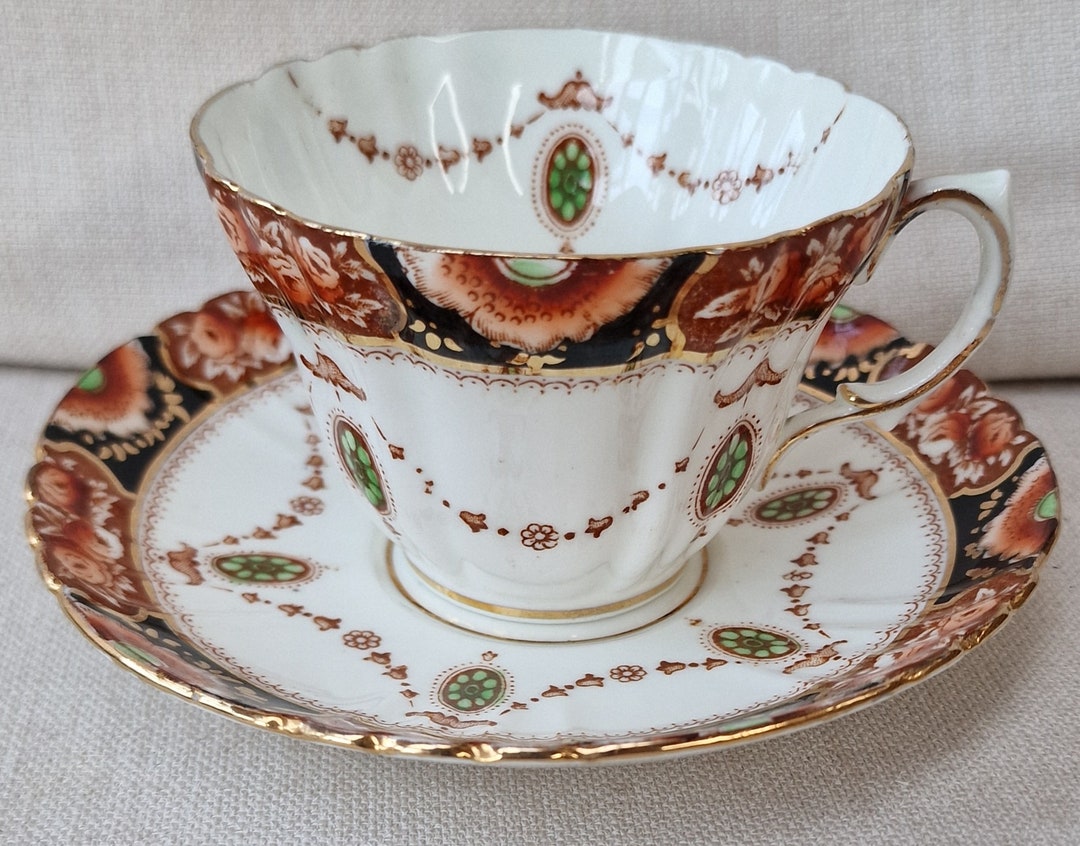 Royal Albert Crown China, Cup and Saucer in Hand Painted Imari Design ...