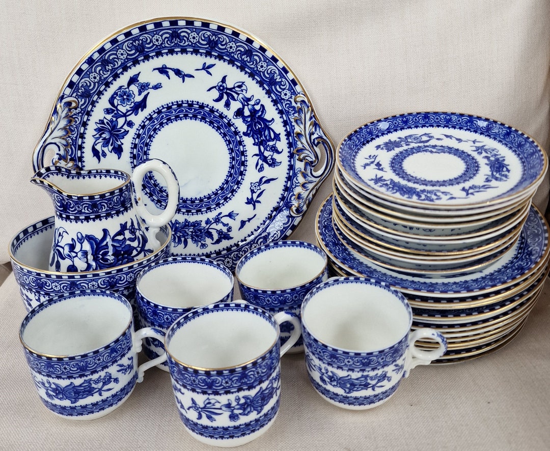 Antique English Bone China Blue and White Tea Items Choose From Drop ...