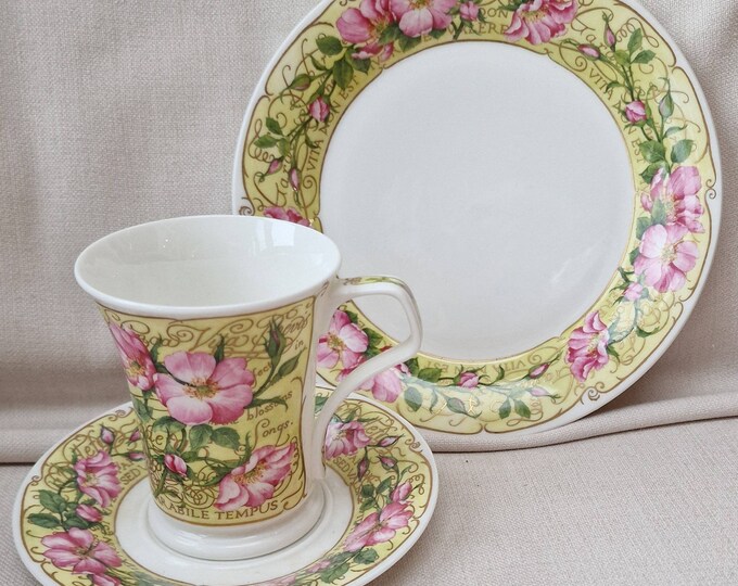 Dunoon Bone China Mug and Saucer With Plate - Arabesque by Michelle ...