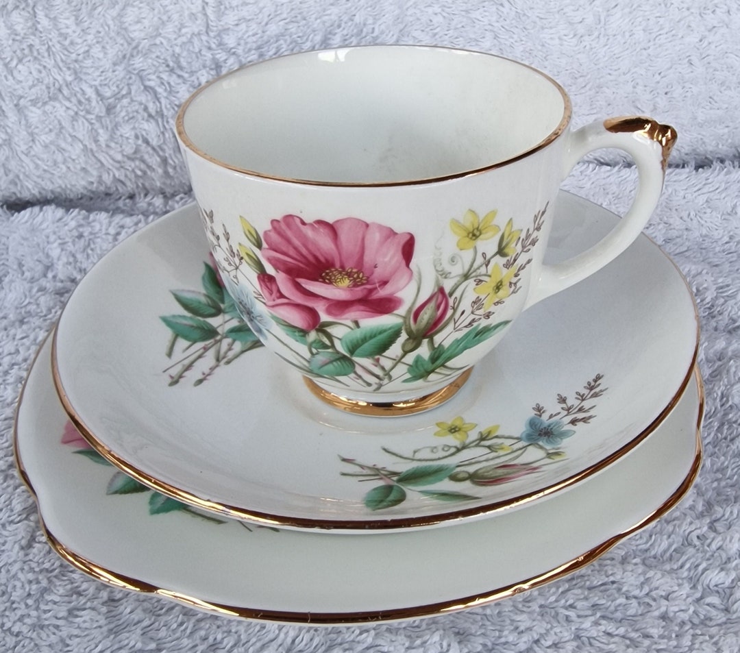 Royal Imperial Finest Bone China Trio - Flowers - Etsy