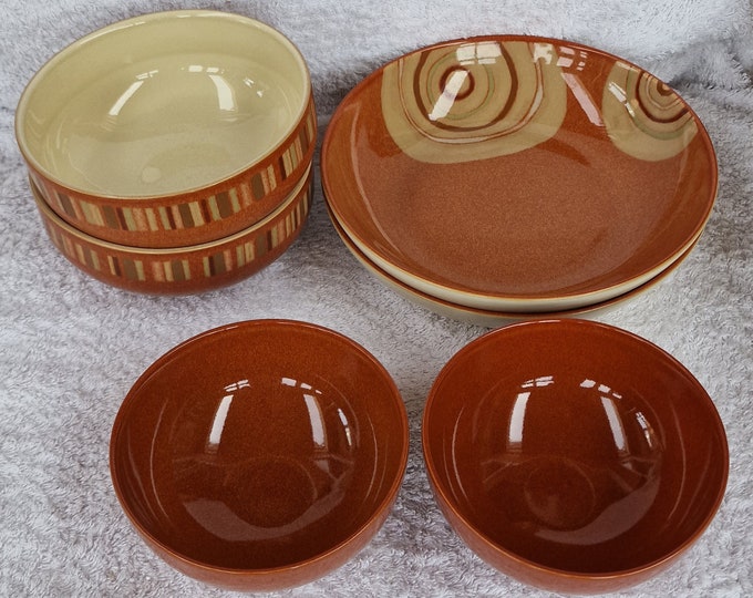Vintage Denby Stoneware Bowls - Fire Patterns - Choose From Drop Down ...