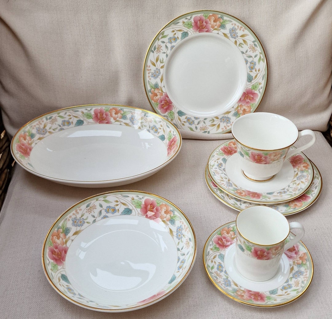 Royal Doulton Bone China Plates, Bowls and Trios - Claudia Pattern - Etsy