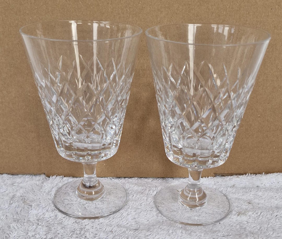 Pair of Vintage Tudor Crystal Large Wine Glasses, - Latimer Pattern - Etsy