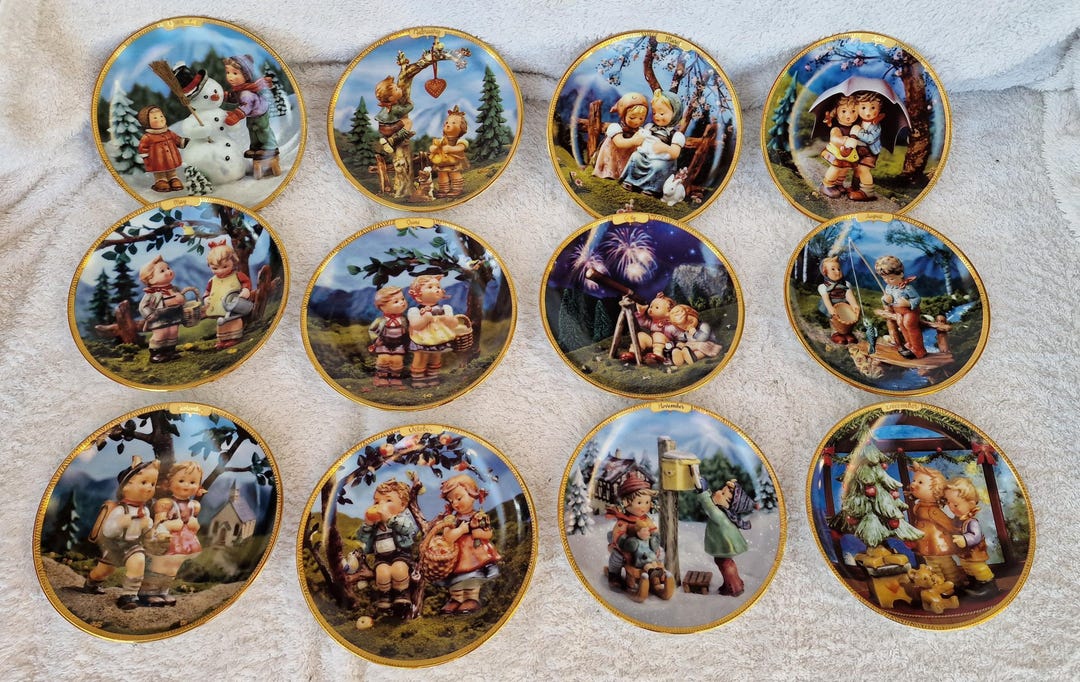 Vintage Hummel Bone China Calendar Plates - Full Set of 12. Seasons of ...