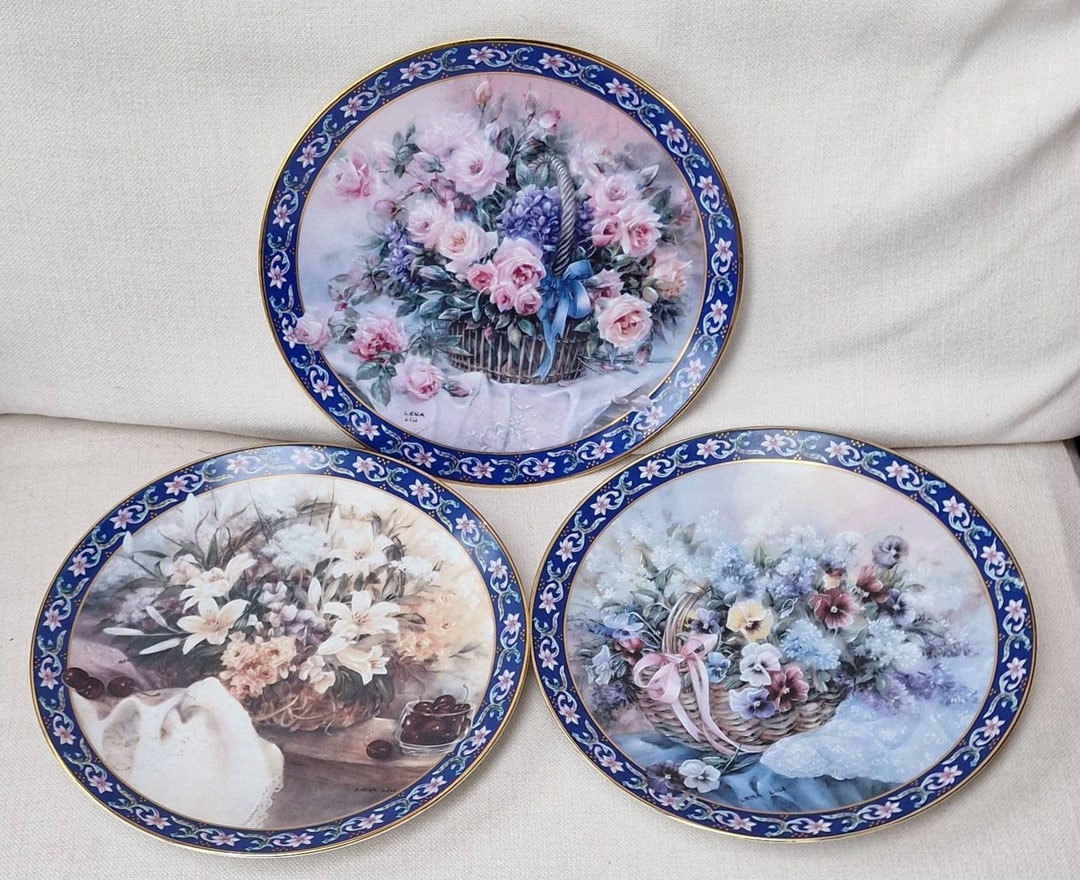 Limited Edition Lena Liu Collectors Plates - Lena Liu's Basket Bouquets ...