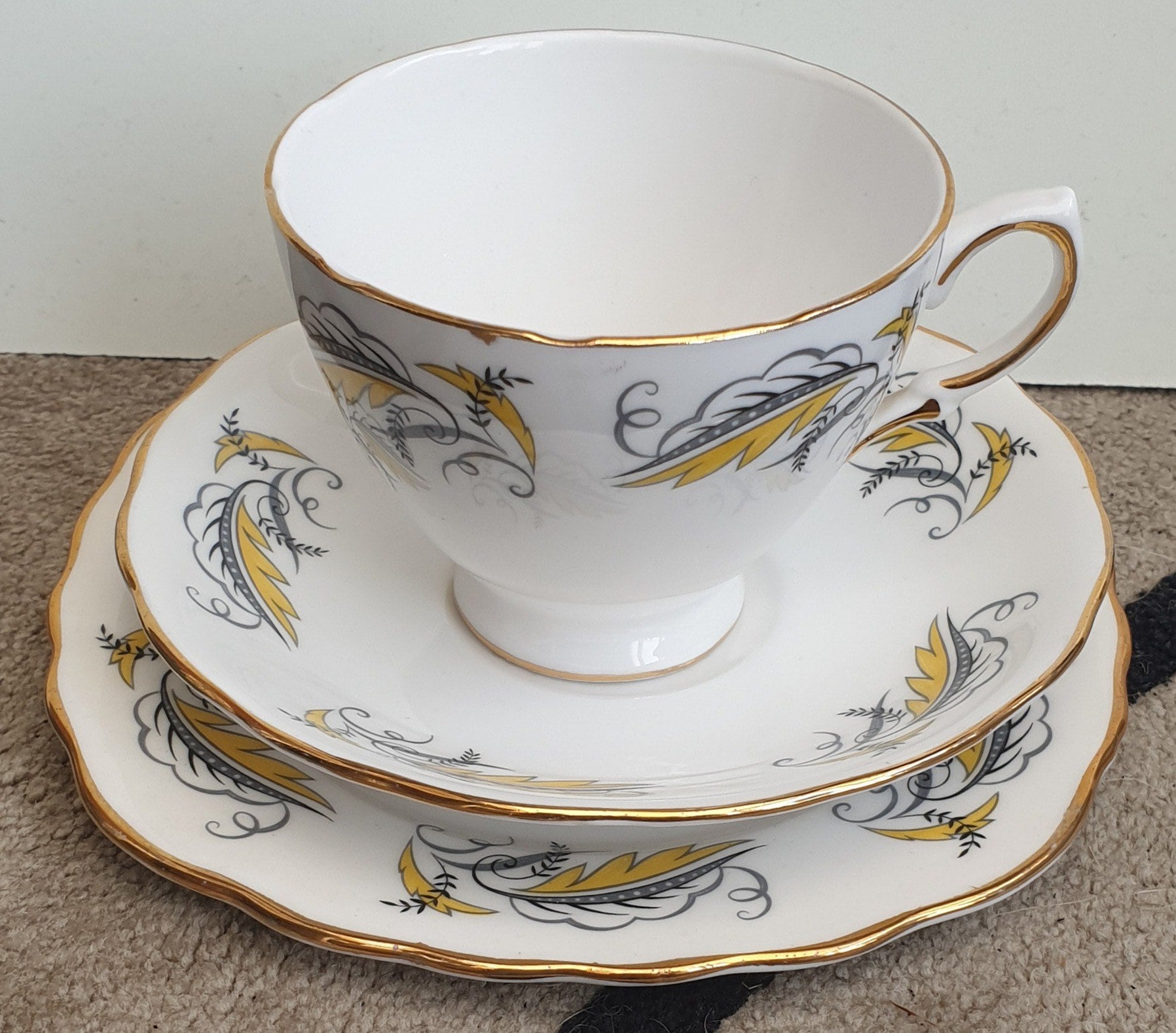 Crown Royal Bone China Trio Black and Yellow | Etsy