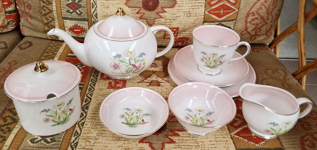 Susie Cooper Bone China Tea Items in the Romance Pattern, in the Pink ...