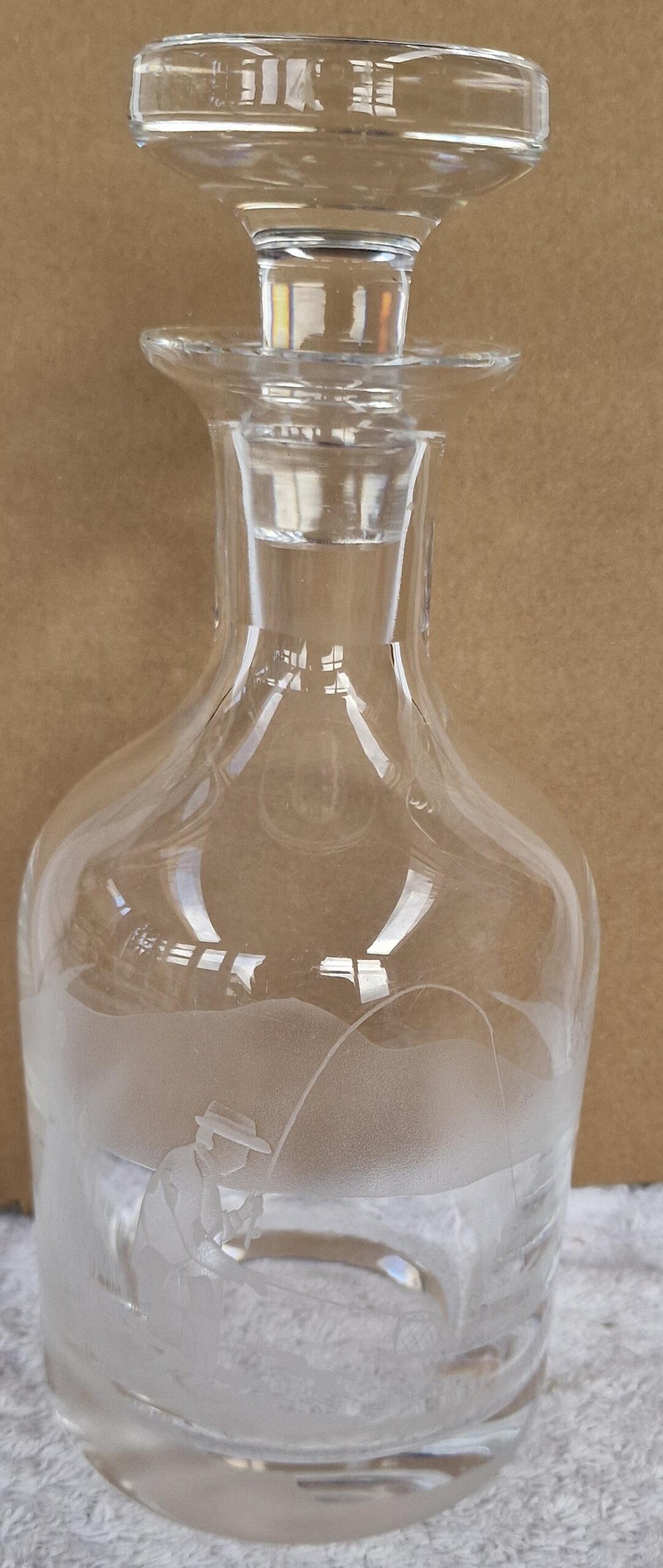 Stuart Crystal Decanter and Stopper - Fishing Design - Etsy