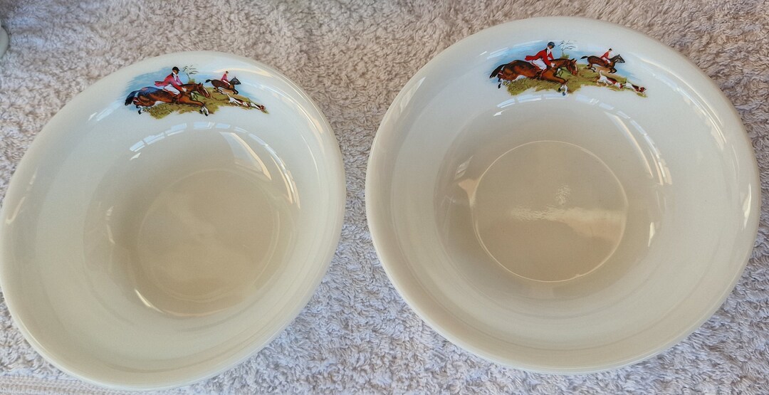 Vintage Tally Ho Pyrex Glass Cereal, Soup or Pasta Bowls - Etsy