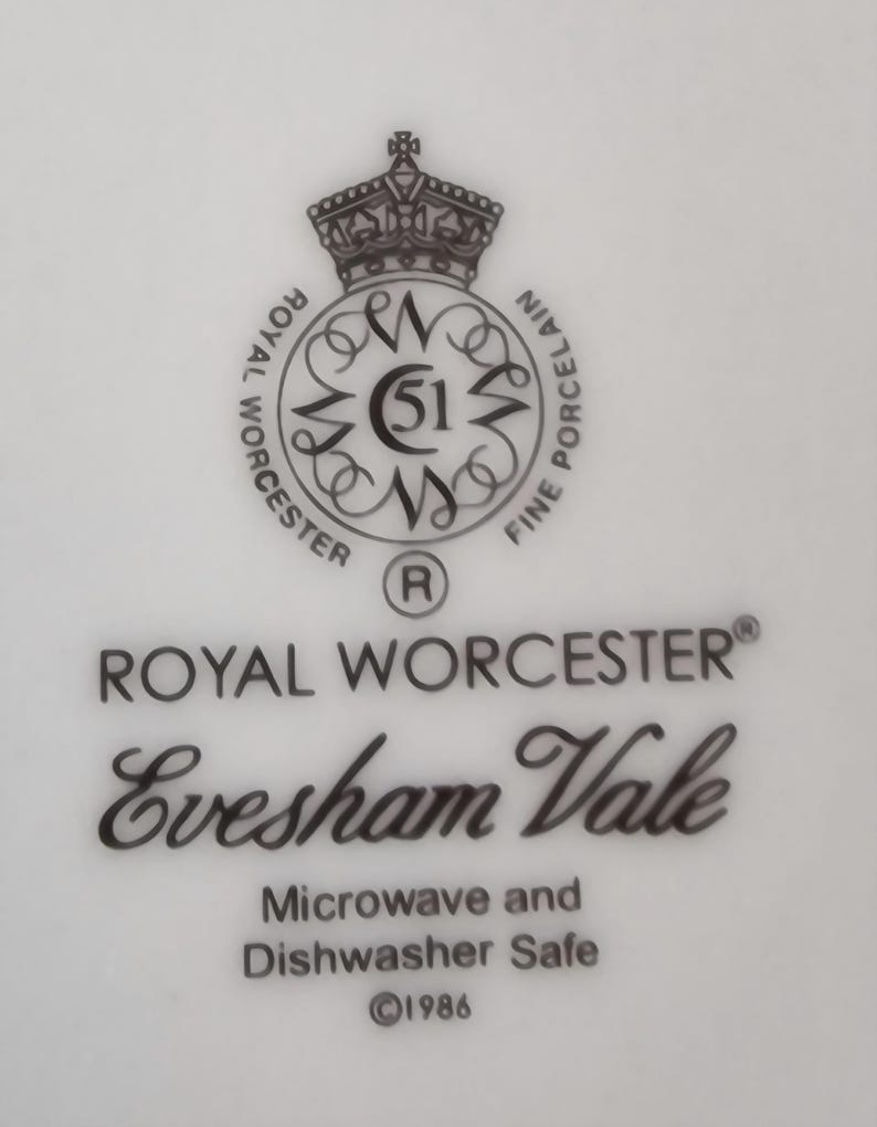 Royal Worcester Bone China Plates and Bowls - Evesham Vale Pattern - Etsy