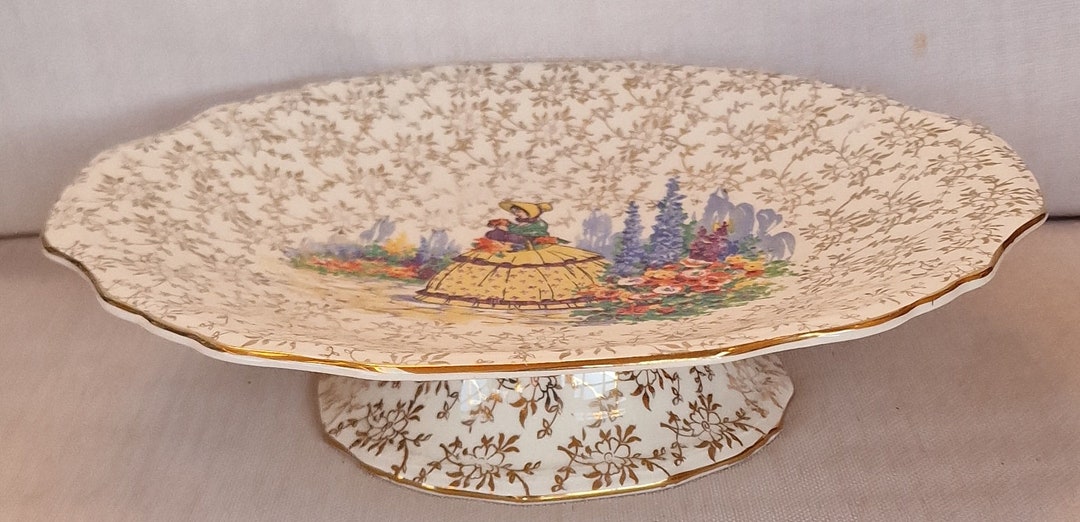 Alfred Meakin Pottery Pedestal Cake Stand Crinoline Lady. - Etsy