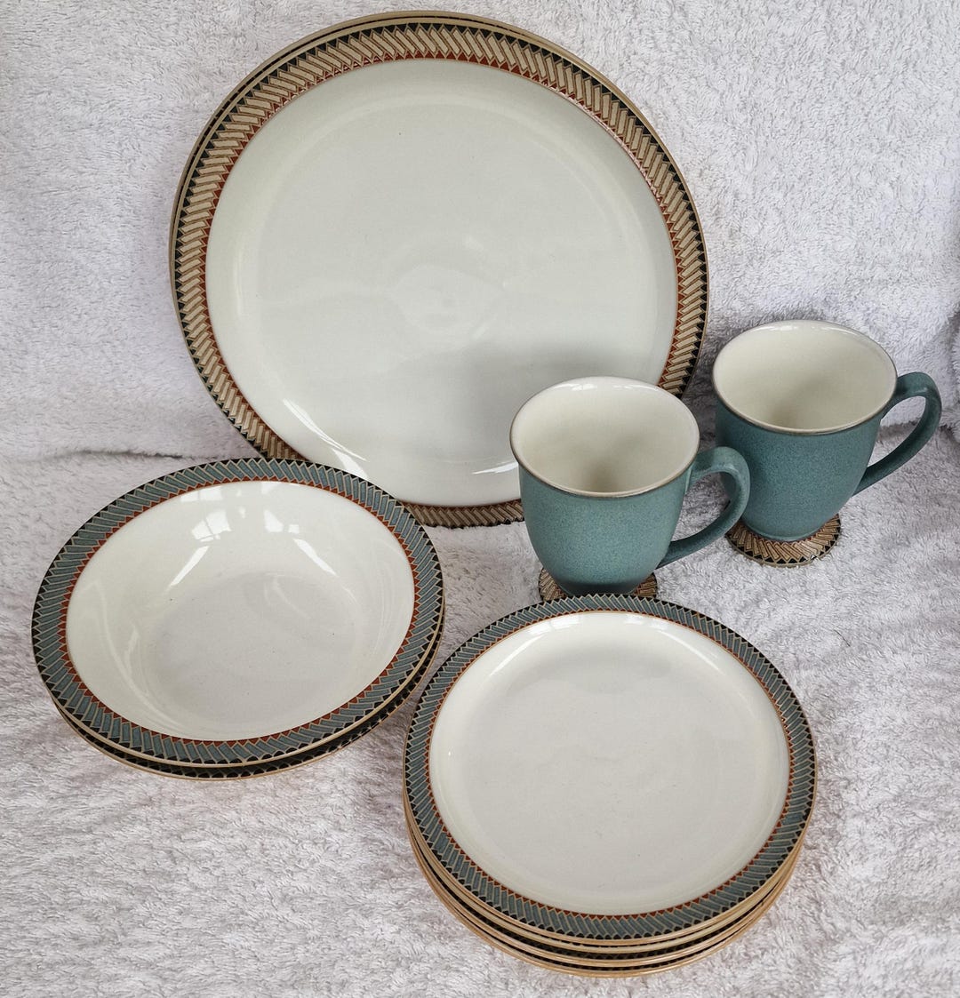 Vintage Denby Fine Stoneware Plates, Bowls and Mugs - Luxor Pattern - Etsy