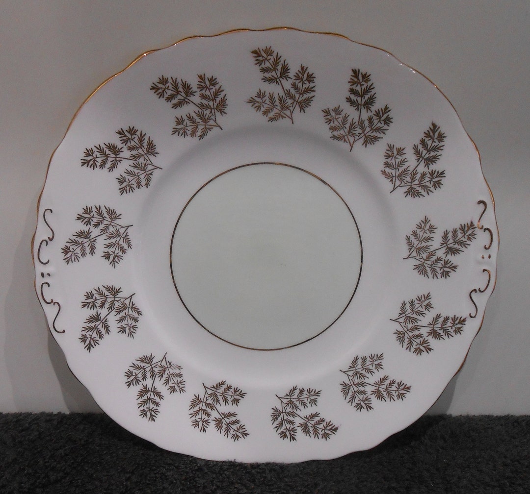Colclough Bone China Cake Plate - Pastel Green With Gilt Decoration - Etsy