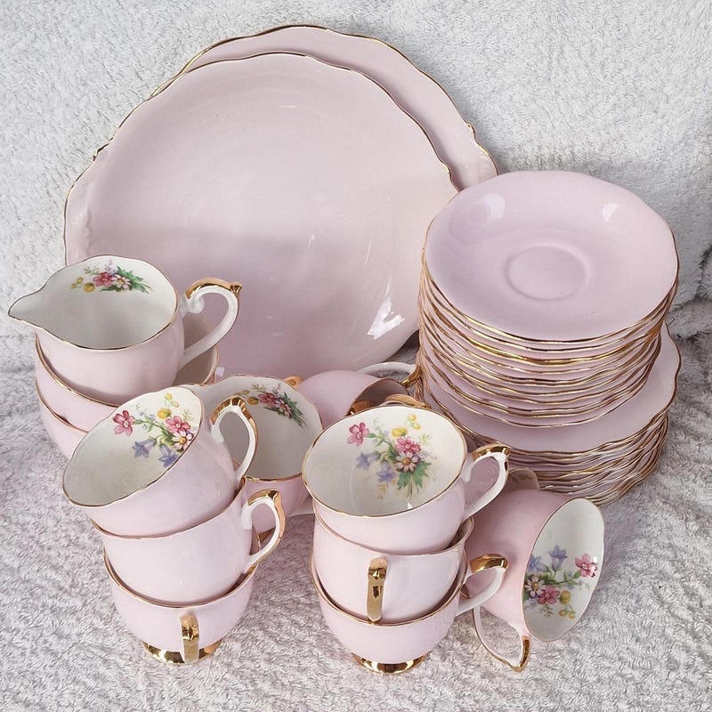 Pink Bone China - Etsy